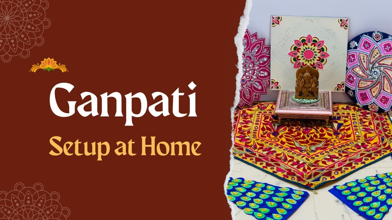 Ganpati Decoration ideas at Home 2024 | How to make stand for Ganpati ...