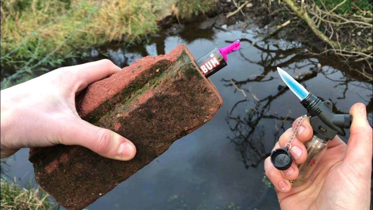 Dumbum firecracker vs brick under water explosion dynamite from the ...
