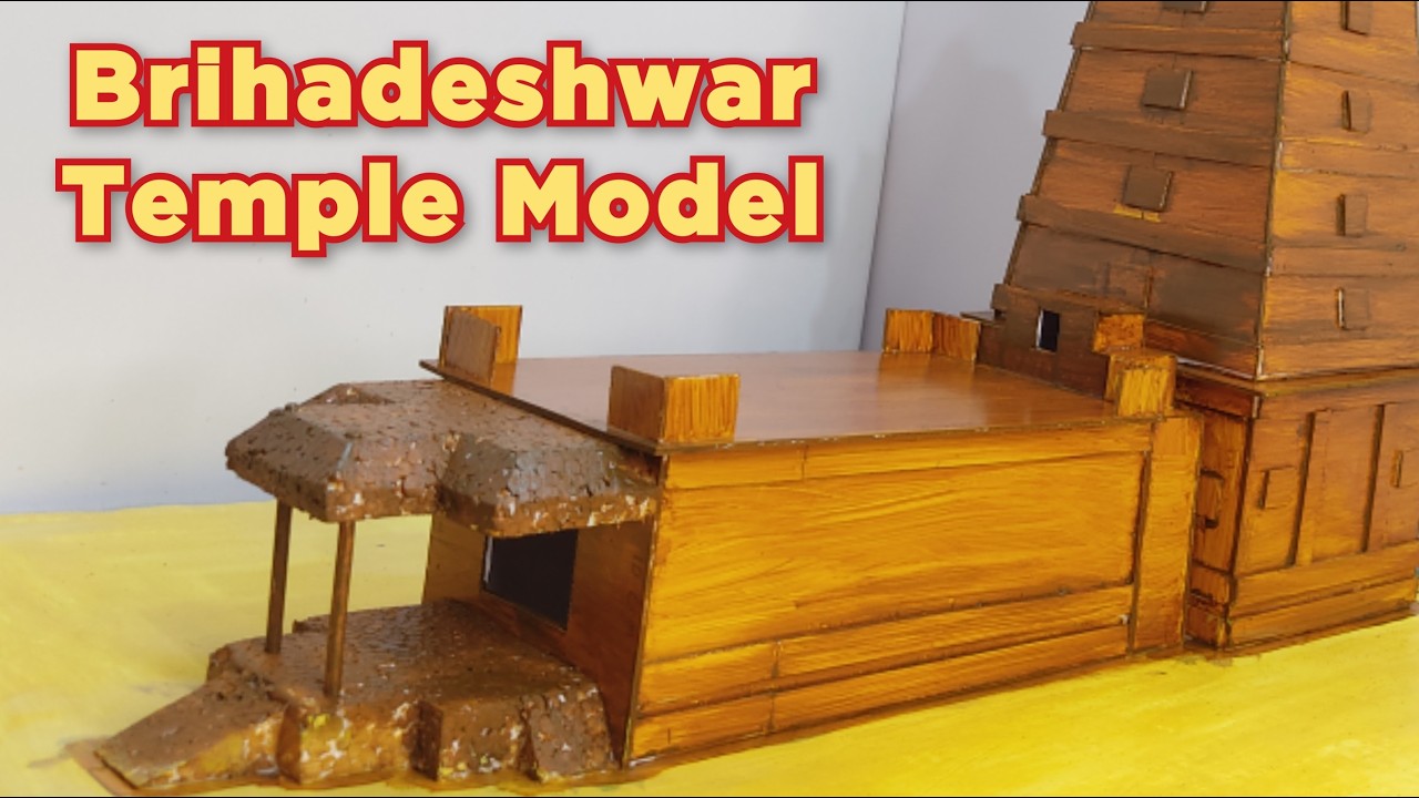 How to make brihadeshwara temple model | temple model for school ...