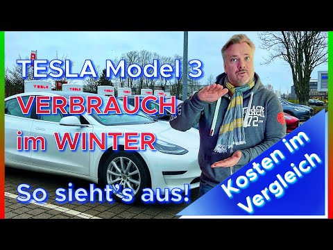 Was verbraucht das Tesla Model 3 im Winter? | 100km Autobahn