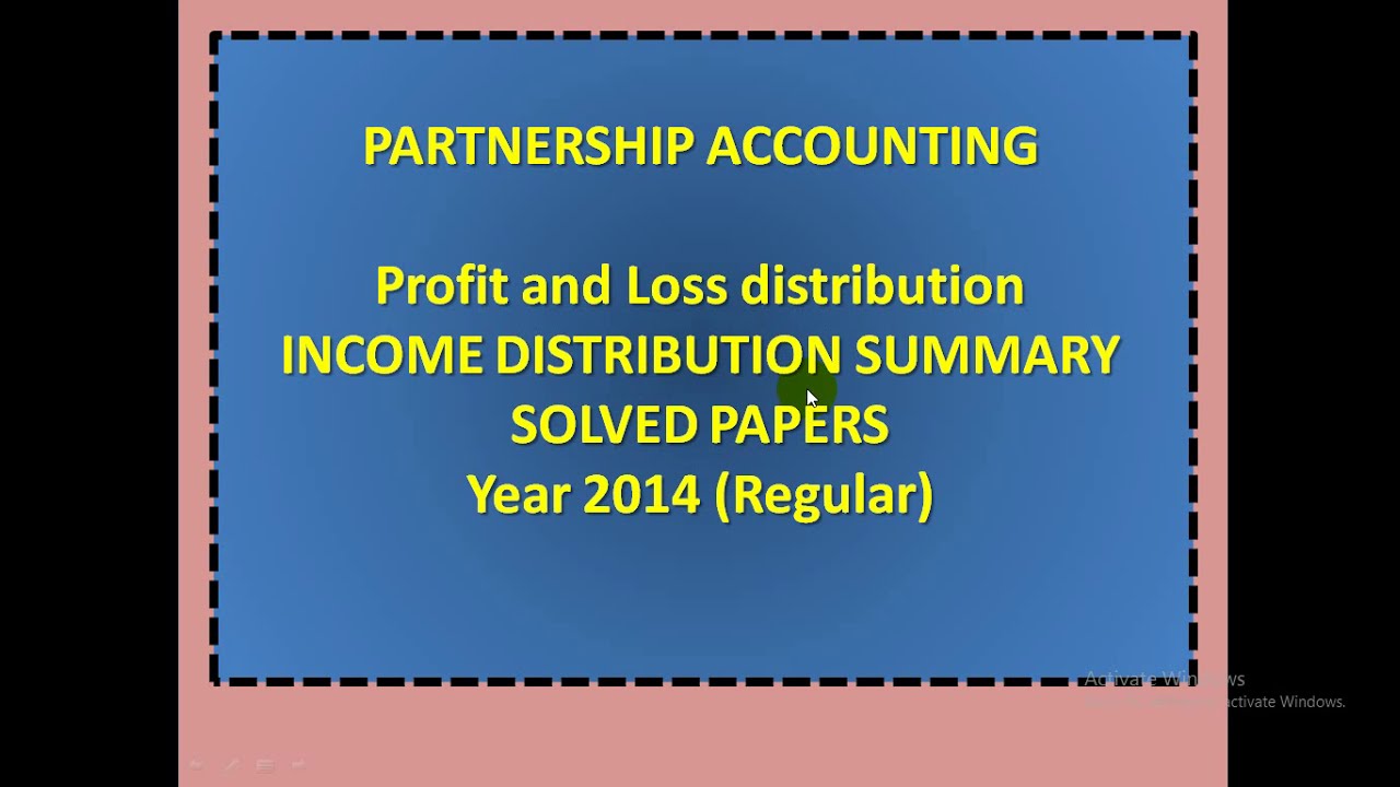 Profit and Loss Distribution |Solved Papers Year 2014 Regular ...