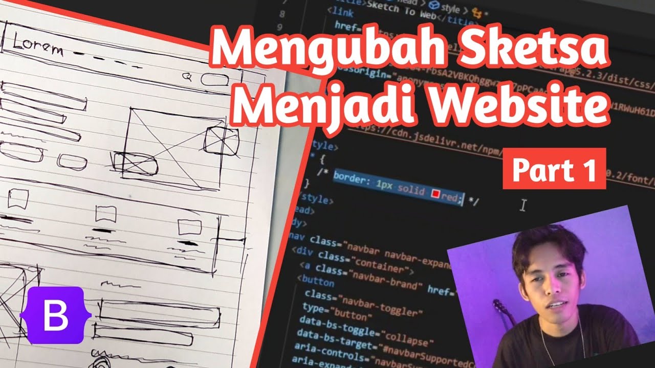 Mengubah Gambar Sketsa Menjadi Website Html Css Menggunakan Bootstrap ...