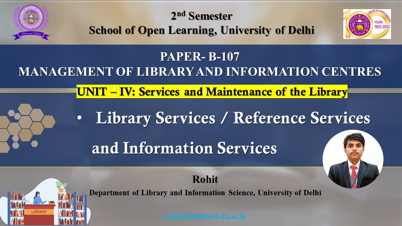 B 107 Library Services, Reference Service and Information Service by Mr ...