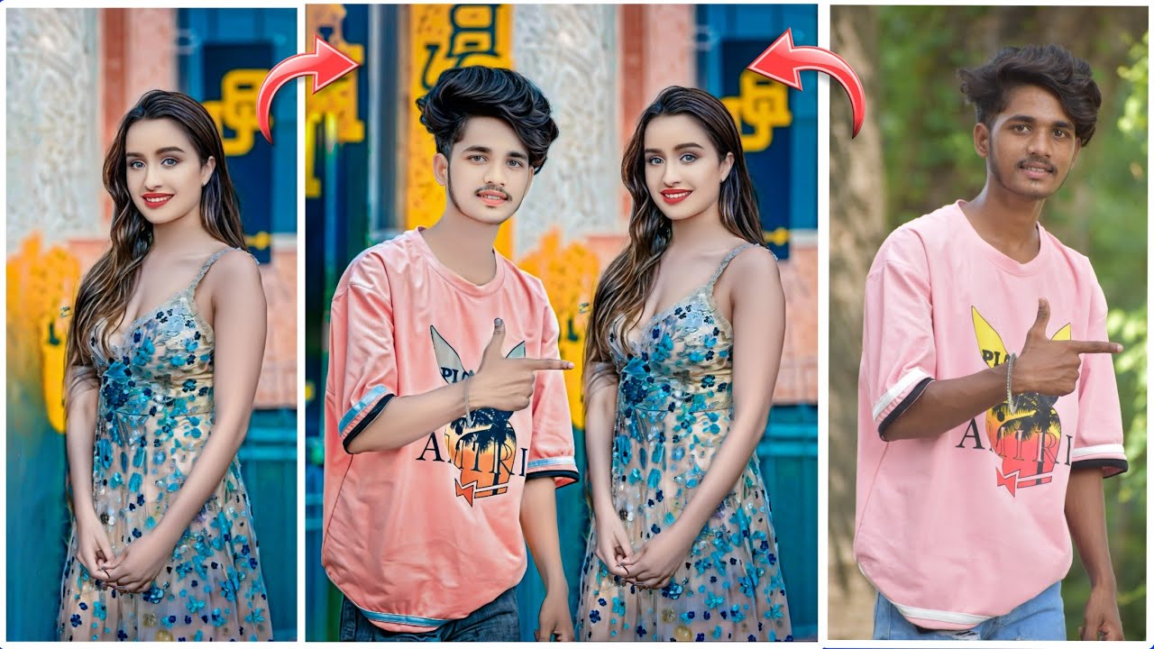 (Girl) Ke sath photo editing 2014 || One click background change new ...