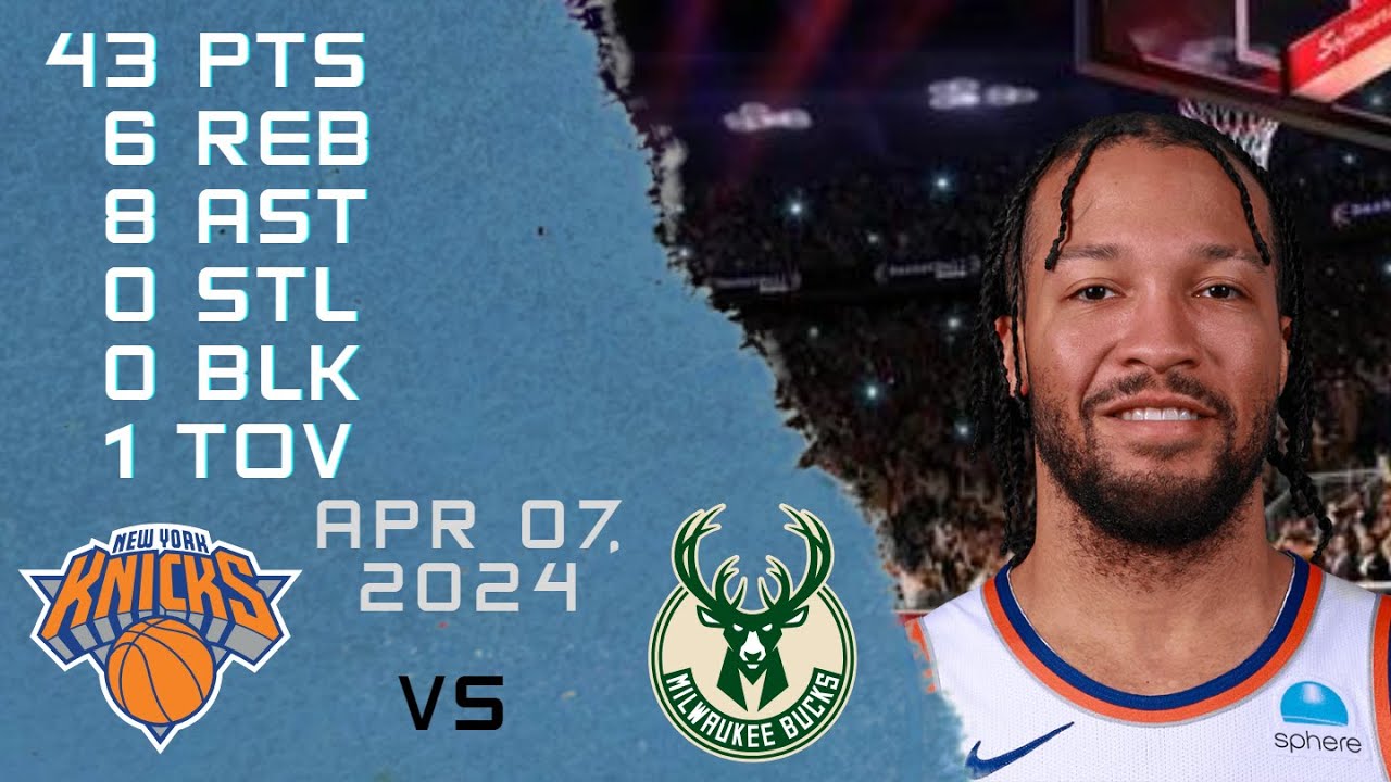 Jalen Brunson player Full Highlights vs BUCKS NBA Regular season game ...