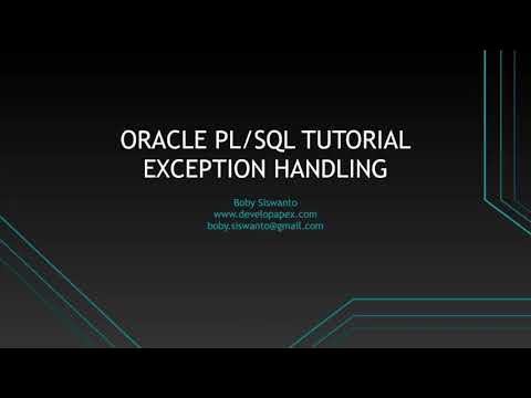 Oracle PL/SQL Tutorial: Exception Handling - YouTube
