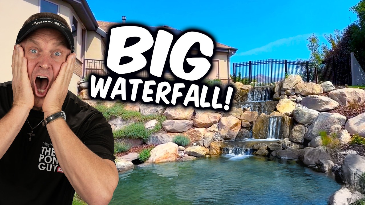 HUGE 15ft Backyard Waterfall - YouTube
