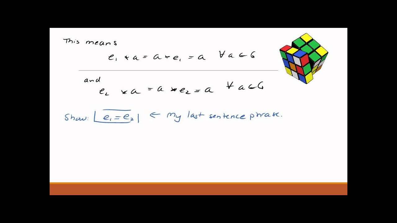 Graduate Abstract Algebra 1 28 Video 4 The identity is unique and how ...