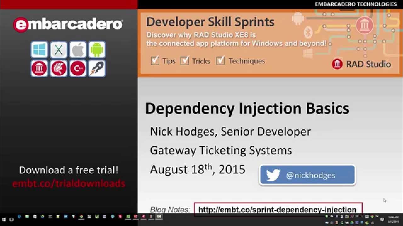 Developer Skill Sprint - Using Dependency Injection for Maintainable Code - YouTube