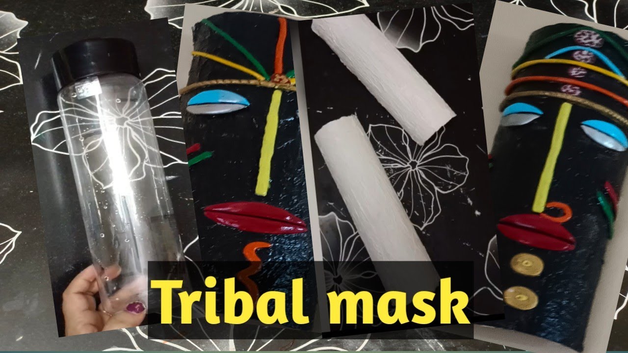 DIY || Tribal mask with plastic bottle || 🎭Wall hanging couple mask ...