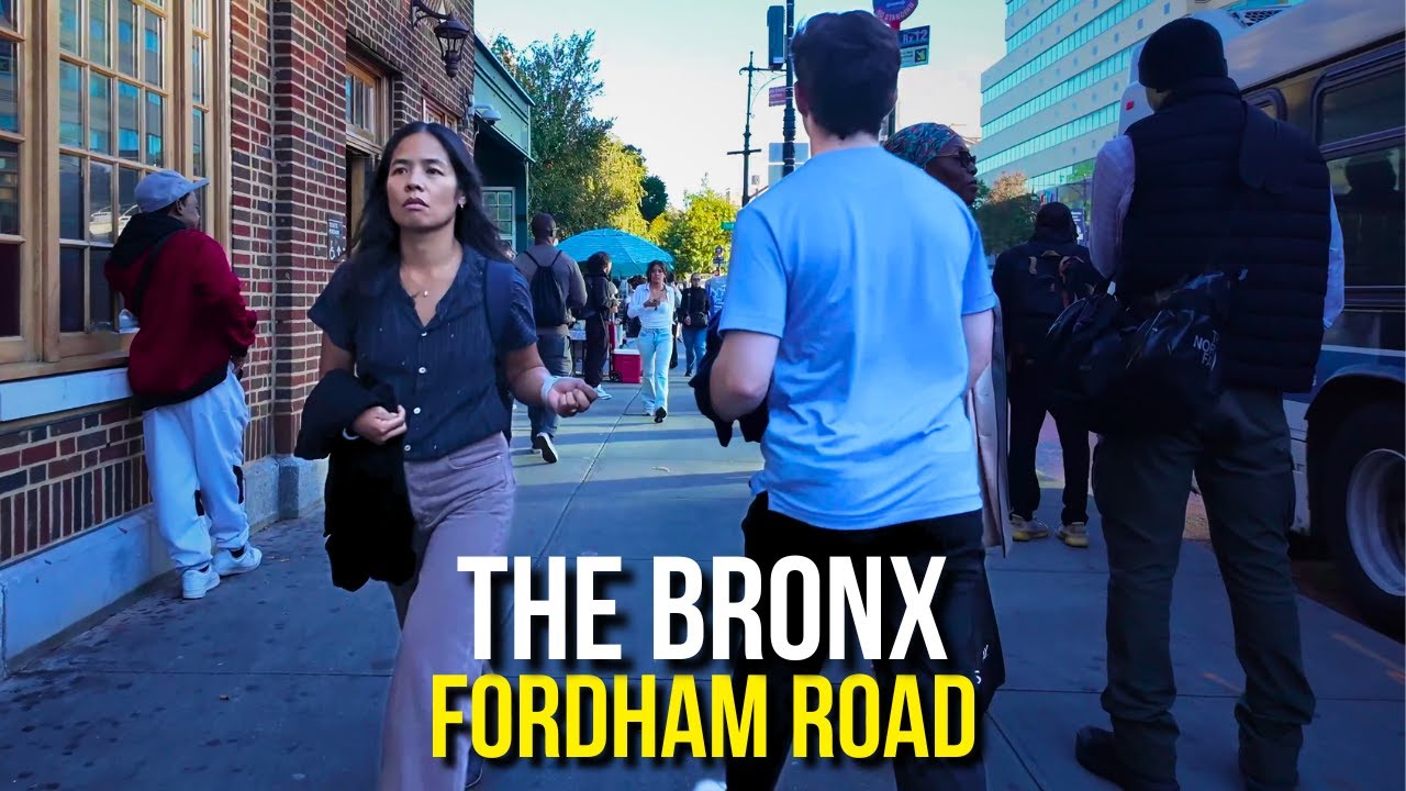 Bronx Fordham Road Walking Tour | Crisp Autumn Day in NYC (4K Virtual ...