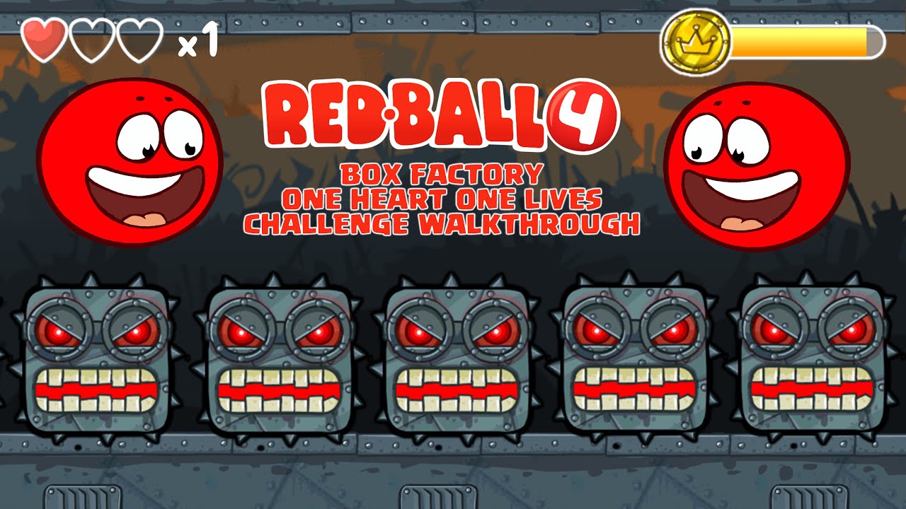 RED BALL 4: BOX FACTORY ONE HEART ONE LIVES CHALLENGE WALKTHROUGH ...