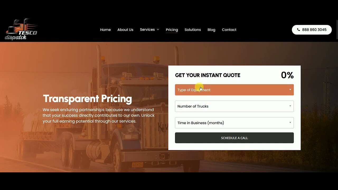 Website Launch for Truck Dispatching Business by Webseowiz Tech - YouTube