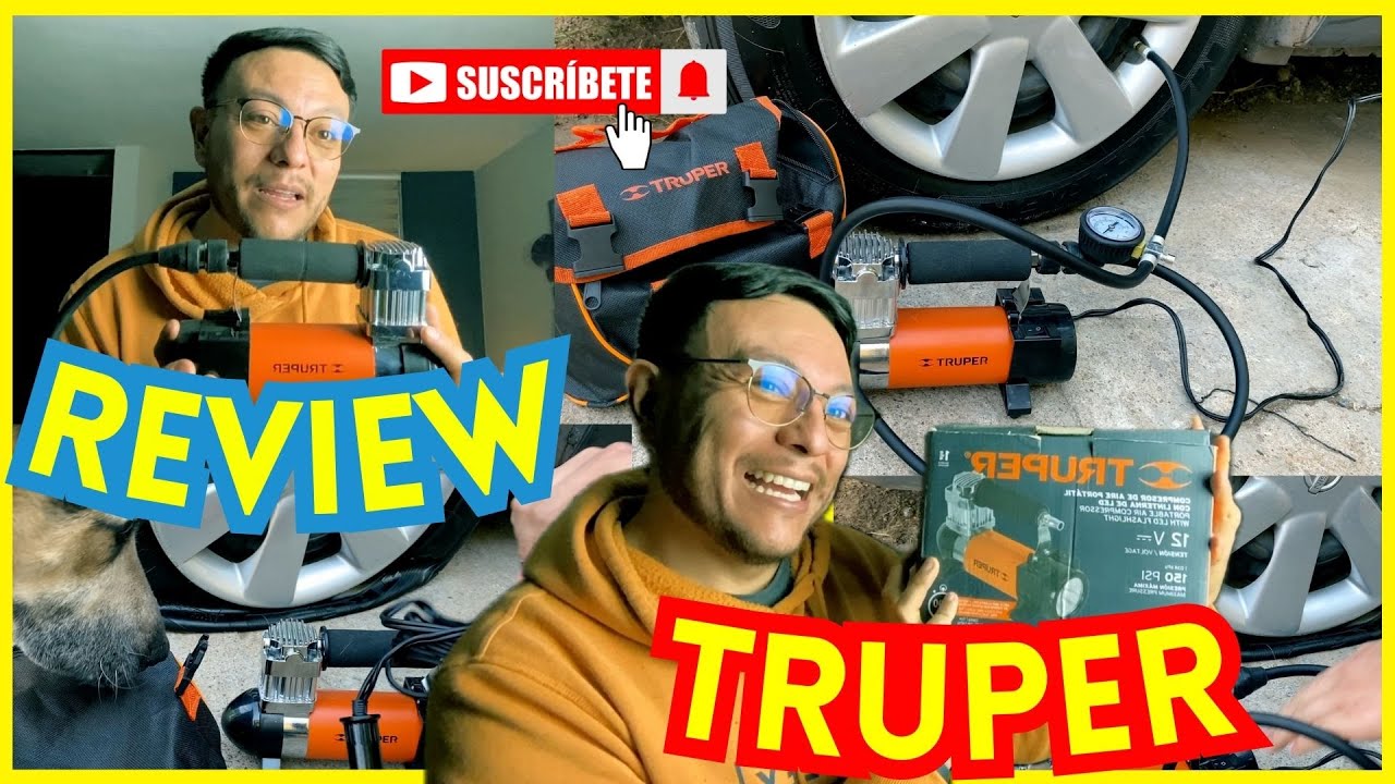 REVIEW COMPRESOR de AIRE MINI ELECTRICO PORTÁTIL TRUPER COMP-12 35L ...