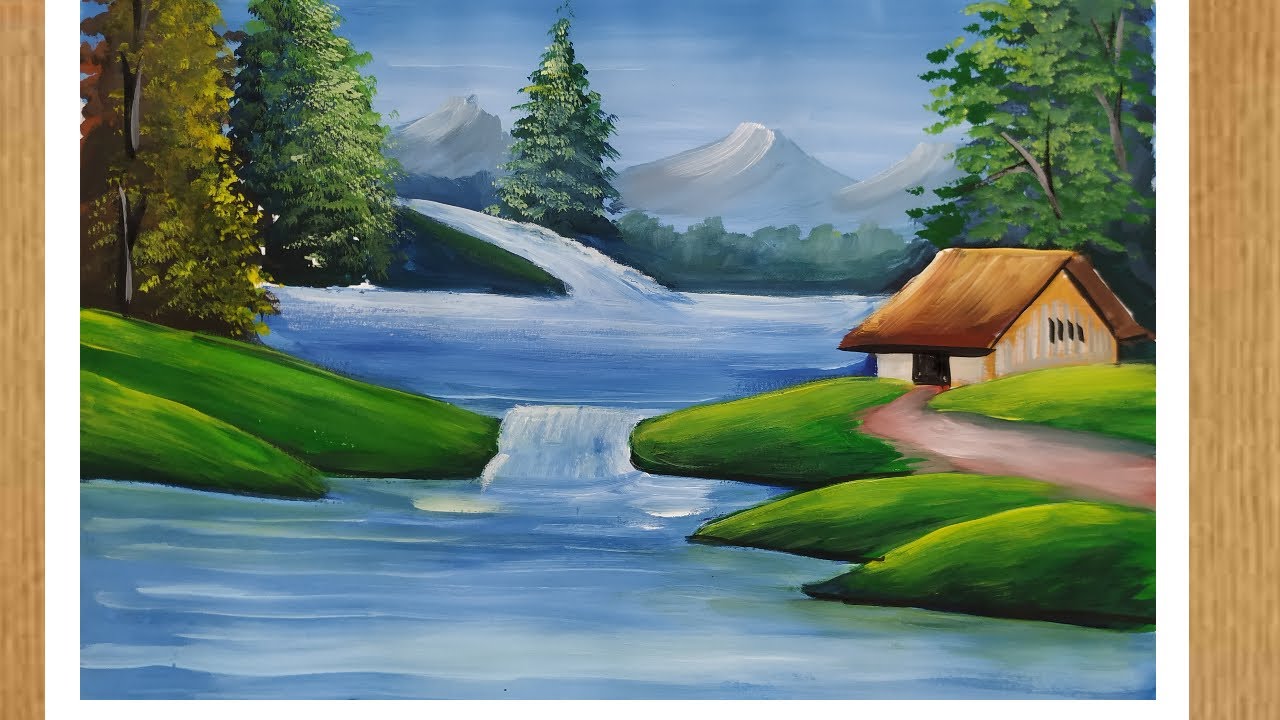 how to painting beautiful scenery with poster color,easy poster color ...