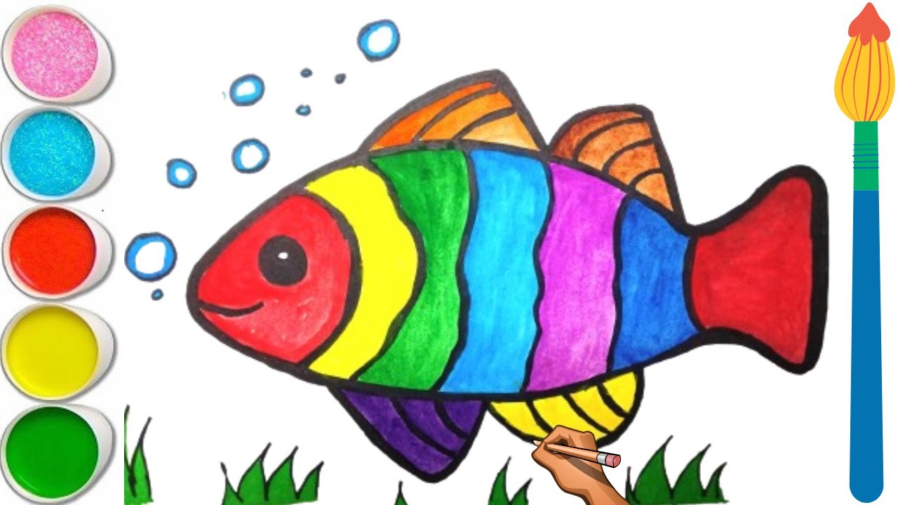 Draw & Paint a Fish drawing | Drawing, Painting & Coloring | Twinkling ...