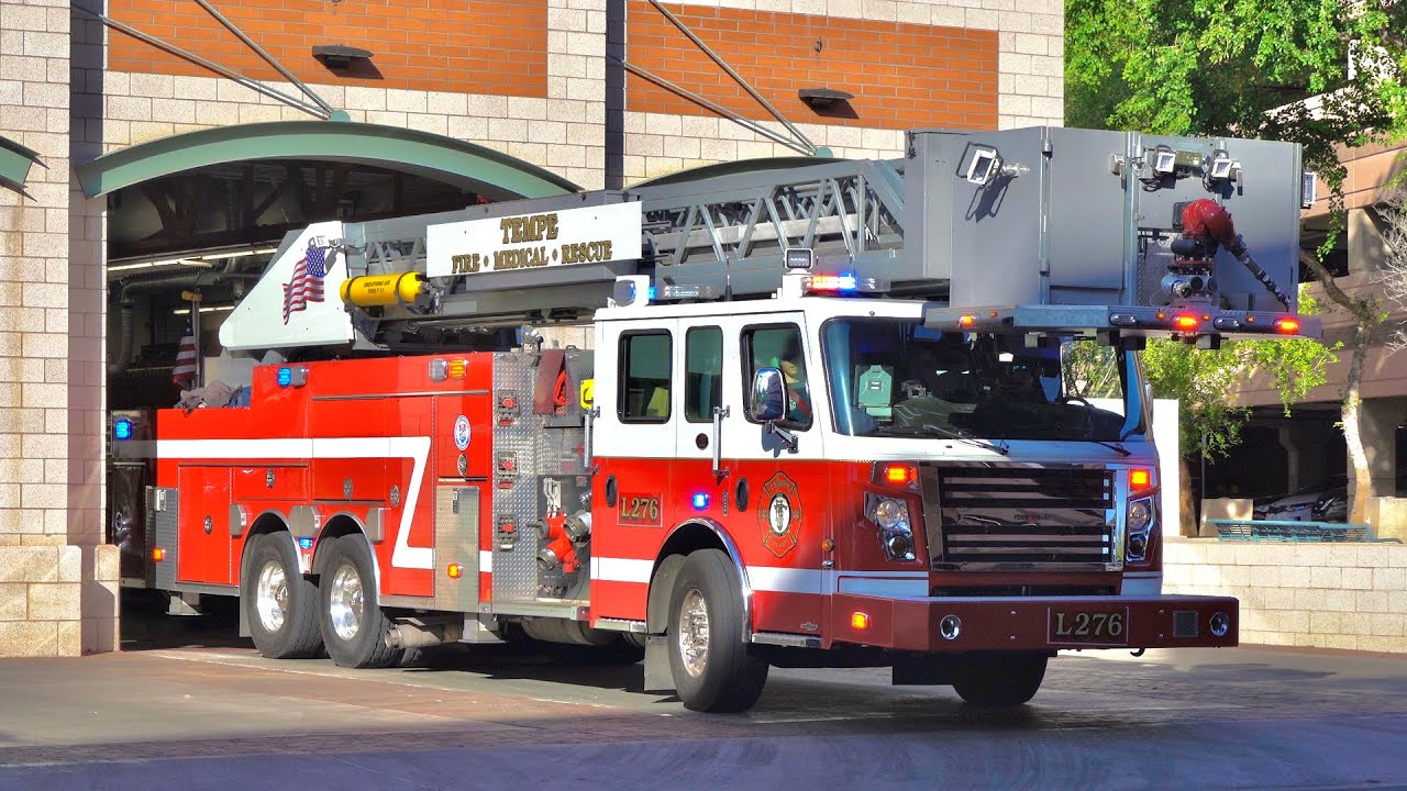 Tempe Fire-Medical-Rescue Dept. (Reserve) Ladder 276 responding - YouTube