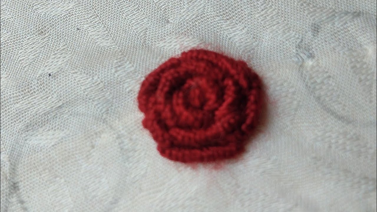 How to do bullion rose stitch | Hand embroidery | Red rose embroidery ...