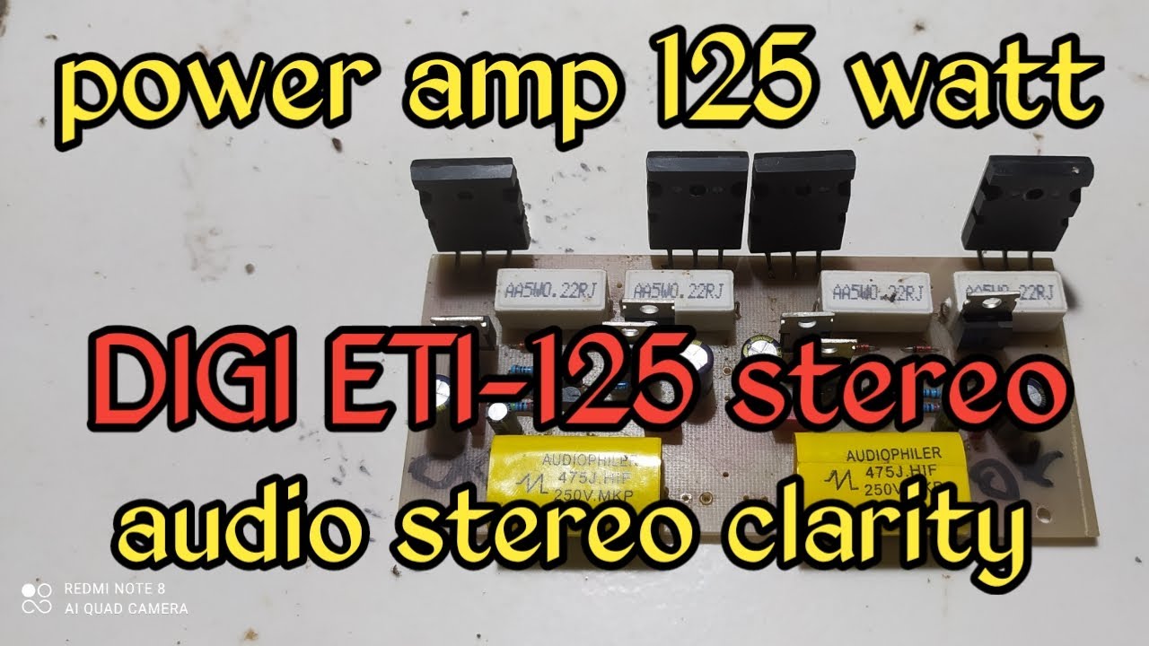 rakit power amp modul DIGI ETI-125 stereo - YouTube