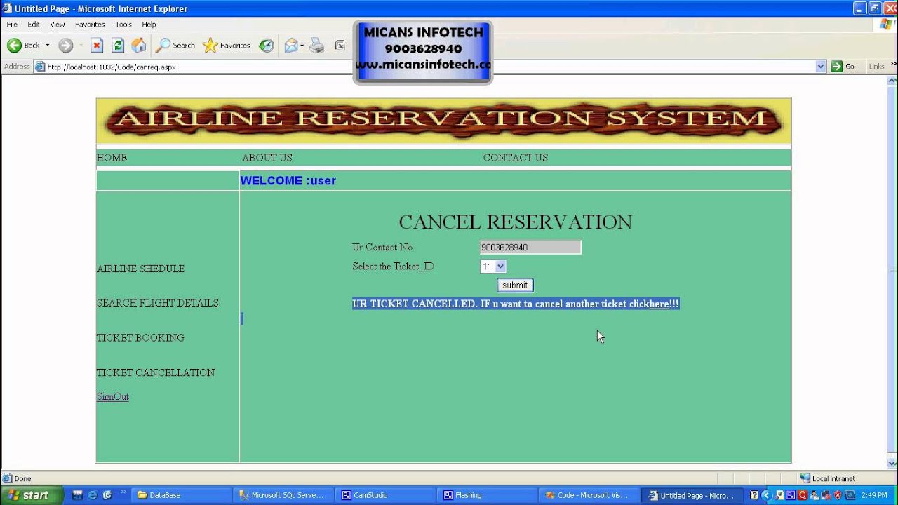 AIRLINE RESERVATION SYSTEM - YouTube