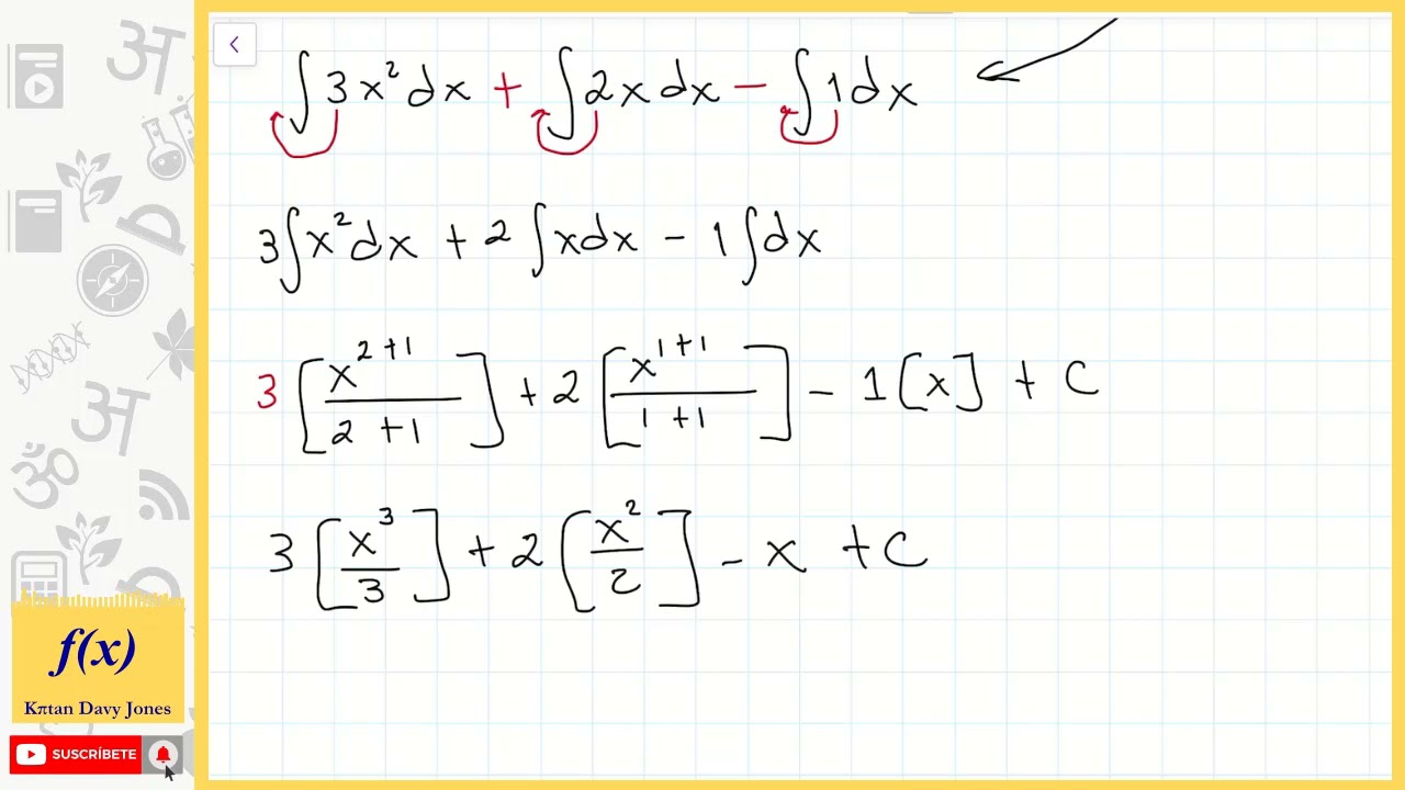 Integral de la forma du+dv-dw (integral de una suma o resta de ...