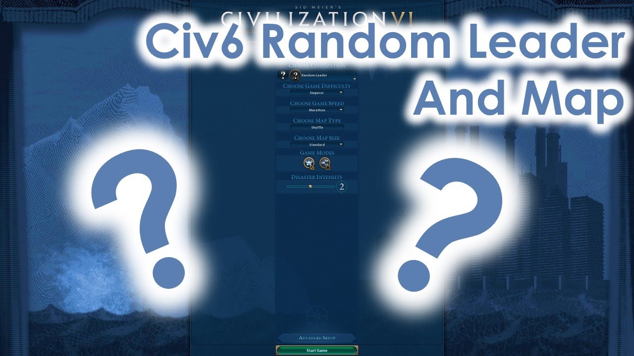Civ 6 Start - Random Leader and Shuffle Map - Let's Play - YouTube