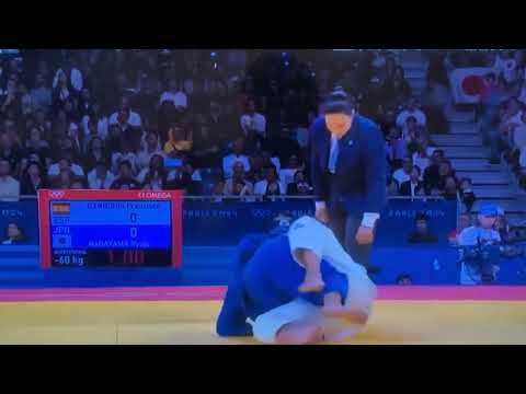 Galligos continued to choke Nagayama until he lost consciousness.  Paris Olympics2024 judo
