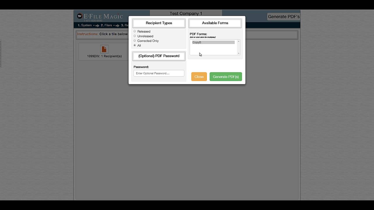Generate PDF Forms - E-File Magic - YouTube