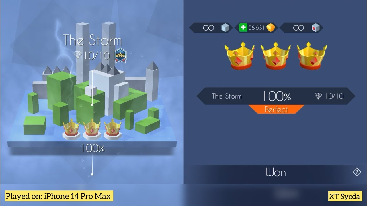 The Storm Dancing Line | 10/10 Gems 💎 3/3 Crowns 👑 (60FPS iPhone ...