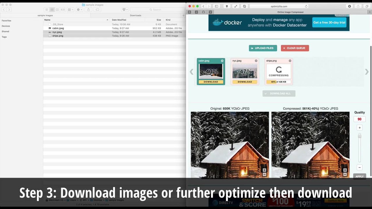 How to use Optimizilla.com to compress your images for web use - YouTube