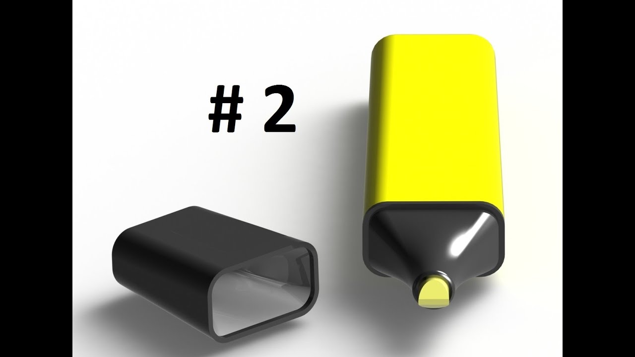 SolidWorks Tutorials| modeling of marker pen Part #2 - YouTube