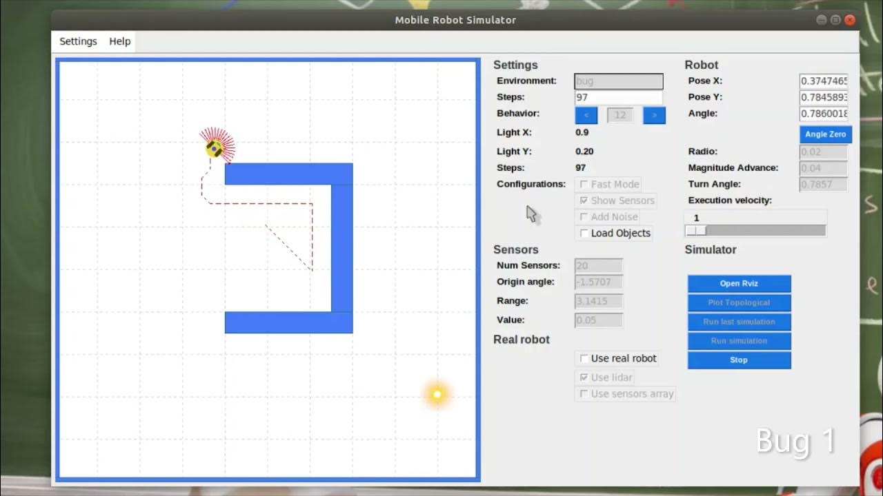 Algoritmos Bug 0, Bug 1 y Bug 2 - YouTube