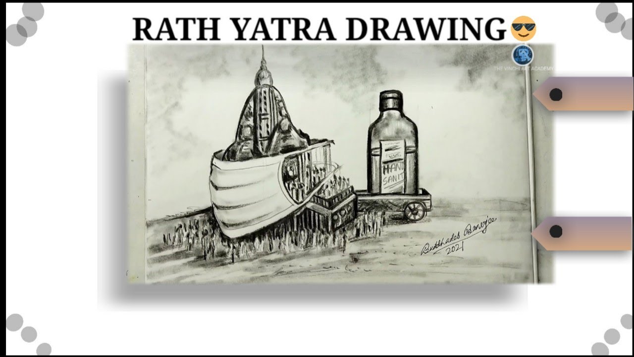 How To Draw A Scenery Of Rath Yatra | Pencil shading | By Buddhadeb ...