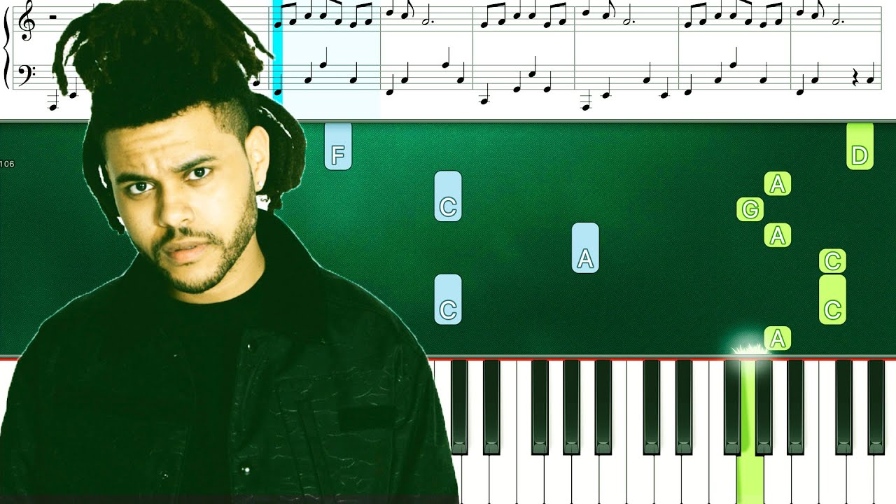 The Weeknd - Snowchild (Piano Tutorial With Sheets | Piano Instrumental ...