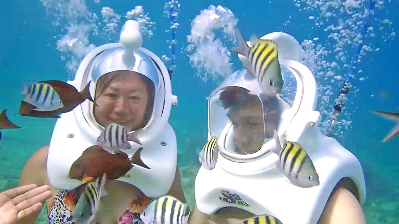 Maxwell & friends go SNUBA Helmet Diving in Cozumel, Mexico - YouTube