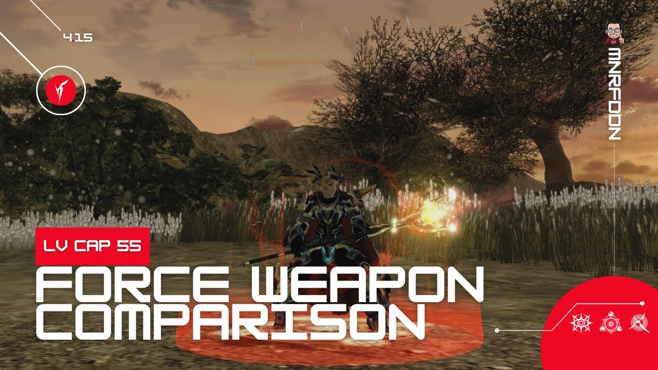 RF ONLINE 4.15 - LV CAP 55 Force Weapon Comparison - YouTube
