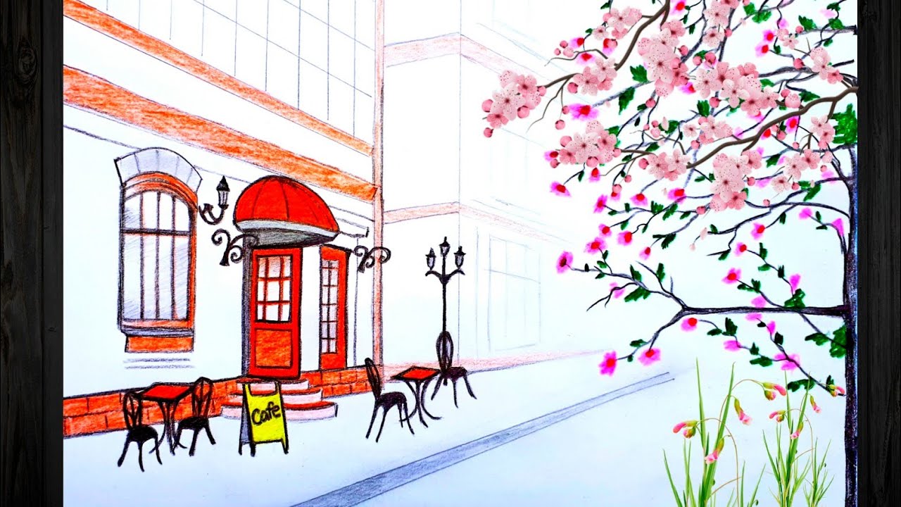 CITY DRAWING EASY Step by step / SHAHAR MANZARASIni chizish #6 - YouTube