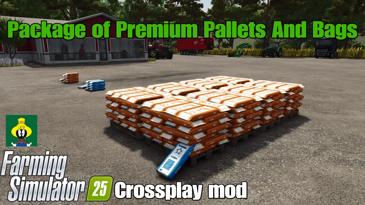 Package Of Premium Pallets And Bags / FS25 crossplay mod - YouTube