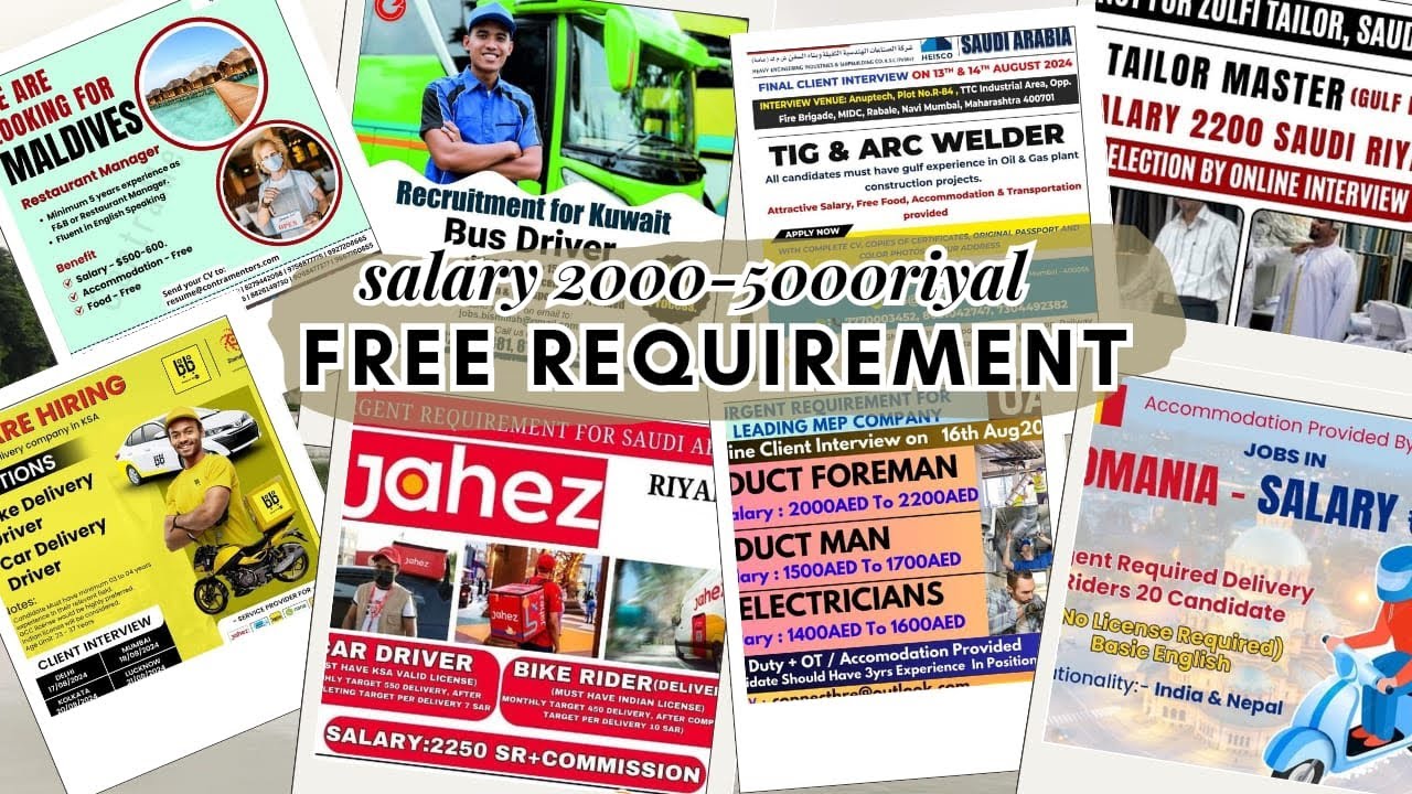 Driver|Cleaner| Mason| Electrican|welder| Ac technician|Saudi Dubai ...