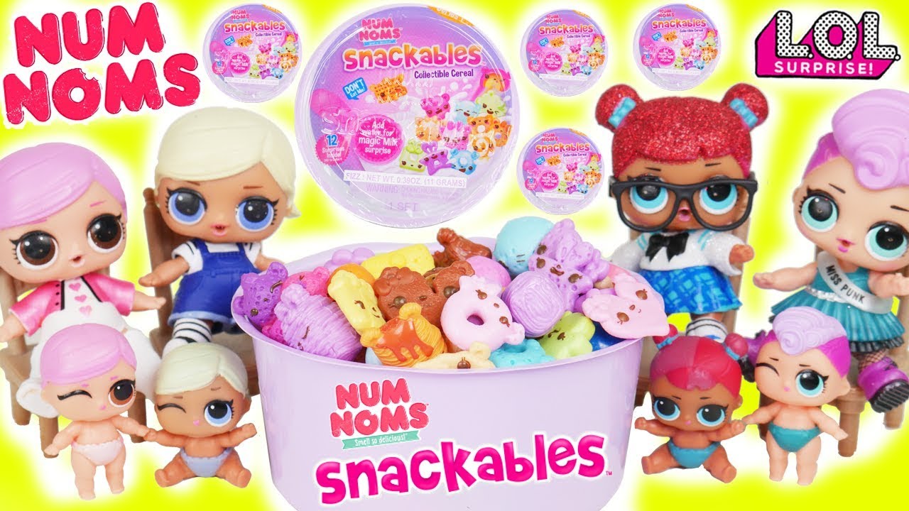 LOL Surprise Dolls Eat Num Noms Snackables Cereal Series 1 - YouTube