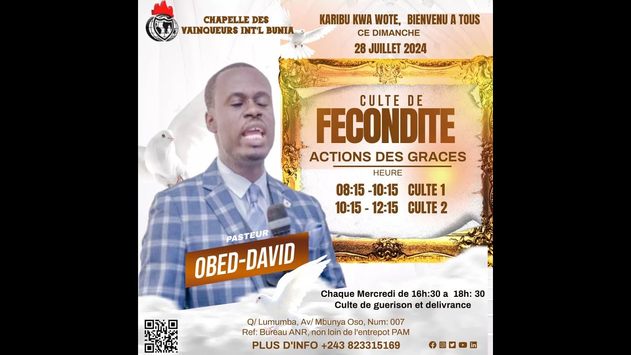 DEUXIEME CULTE DU DIMANCHE 28/07/2024 - YouTube