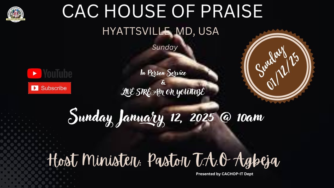 CAC House of Praise - Sunday Service January 12, 2025 - YouTube