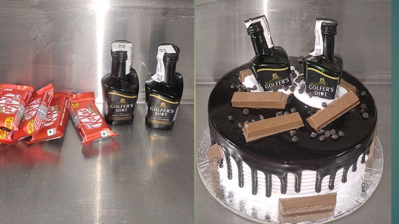 Daru wat ka cake decorating add Kit Kat #shanbakery - YouTube