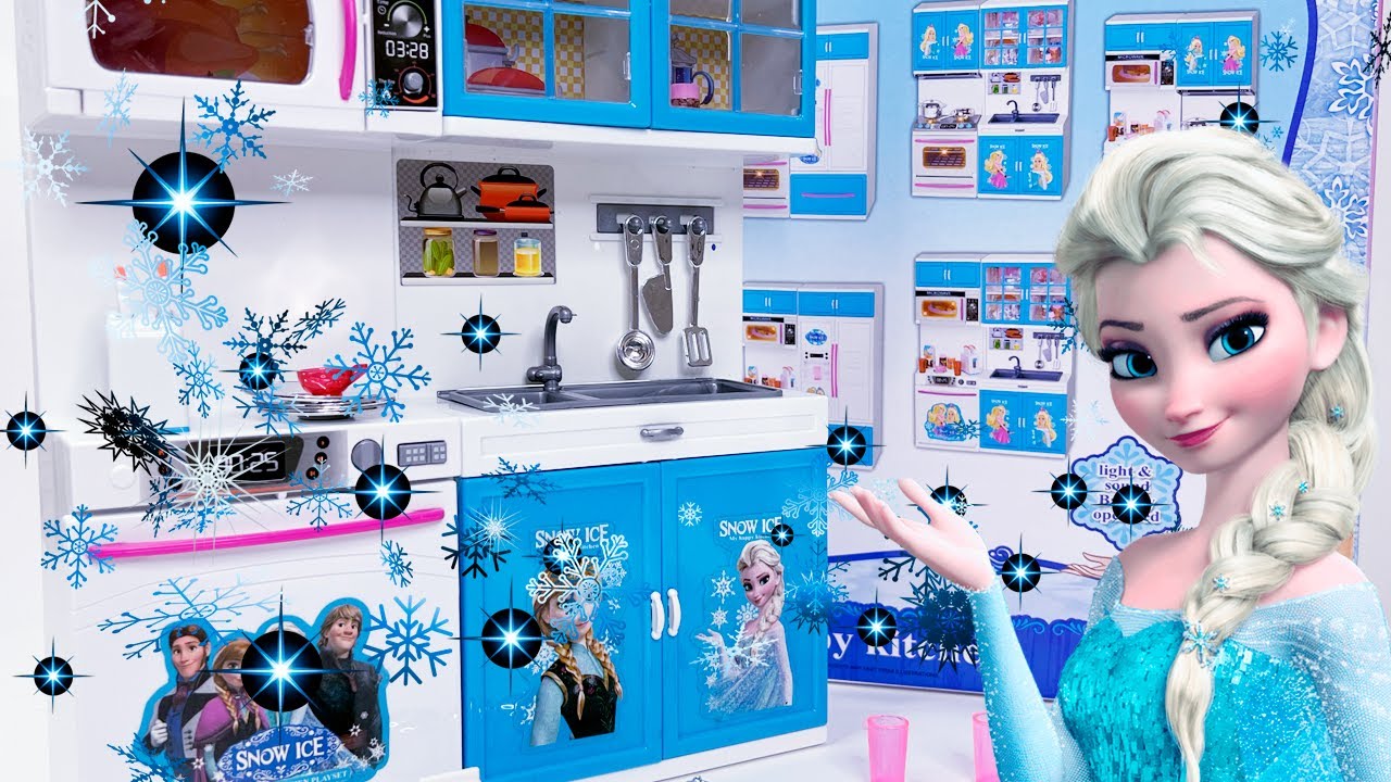 12 Minutes Satisfying with Unboxing Frozen Elsa Kitchen Playset, Disney ...