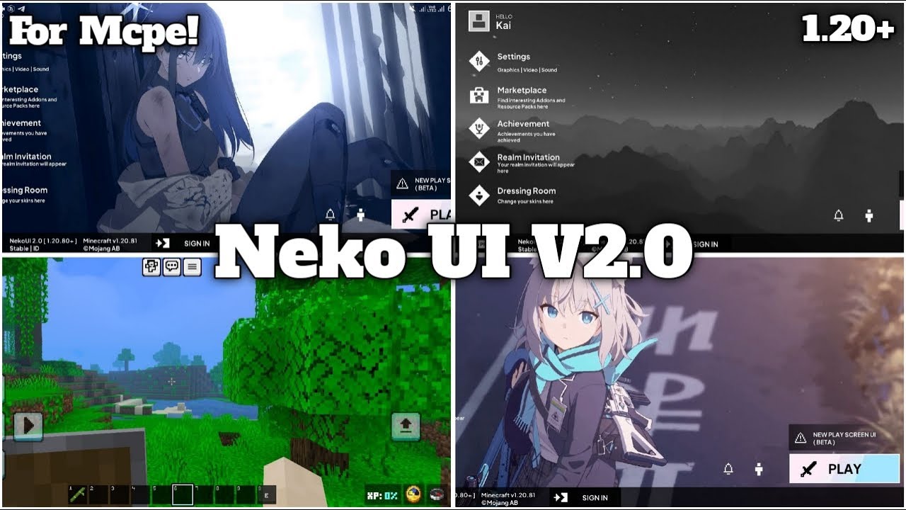 Neko Ui Pack v2.0 For Minecraft Pe 1.20.72+ || Best Ui Pack For Mcpe 1.20 - YouTube