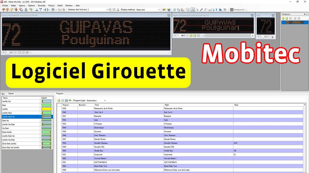 Comment Fonctionne le Logiciel MIE pour Girouettes Mobitec ? - YouTube
