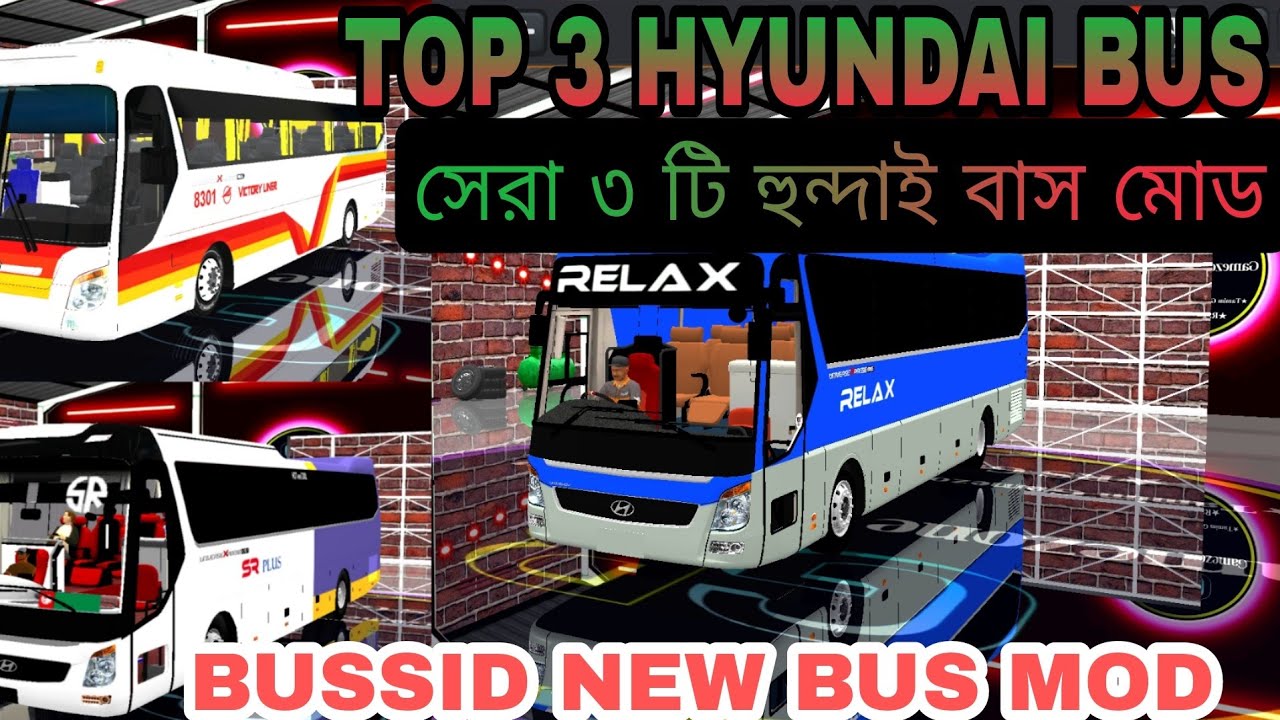 TOP 3 Hyundai bus mod bussid best bus mod - YouTube