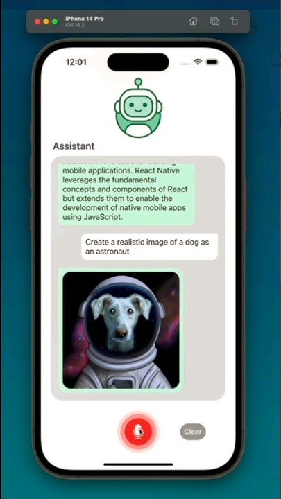 AI voice assistant react native 🔥 #shorts #reactnative #ai #chatgpt #dalle2 - YouTube