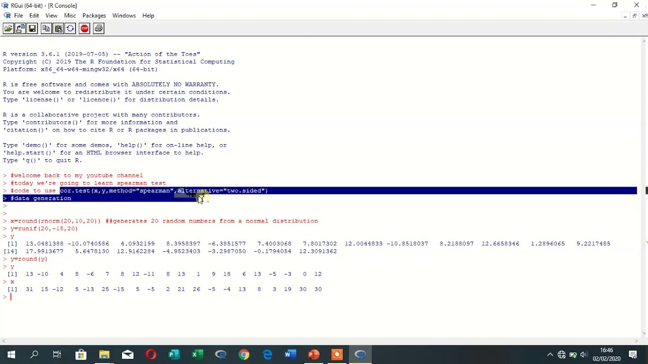 Spearman correlation test using R. - YouTube