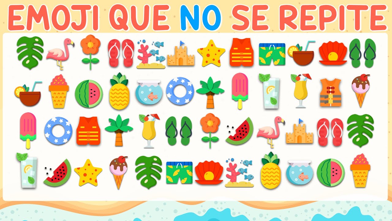 Encuentra el EMOJI REPETIDO ☀️ Acertijo VISUAL😎 😎 Encuentra EMOJI Mente ...
